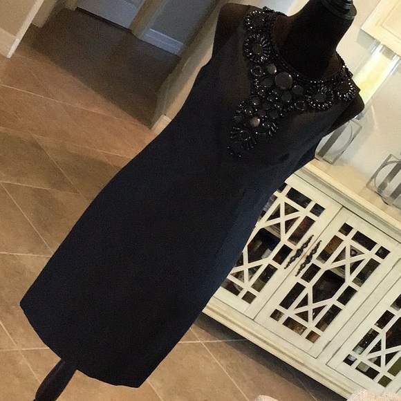 Per Se | Dresses | Per Se Back Zip Shift Dressed Black With Black ...